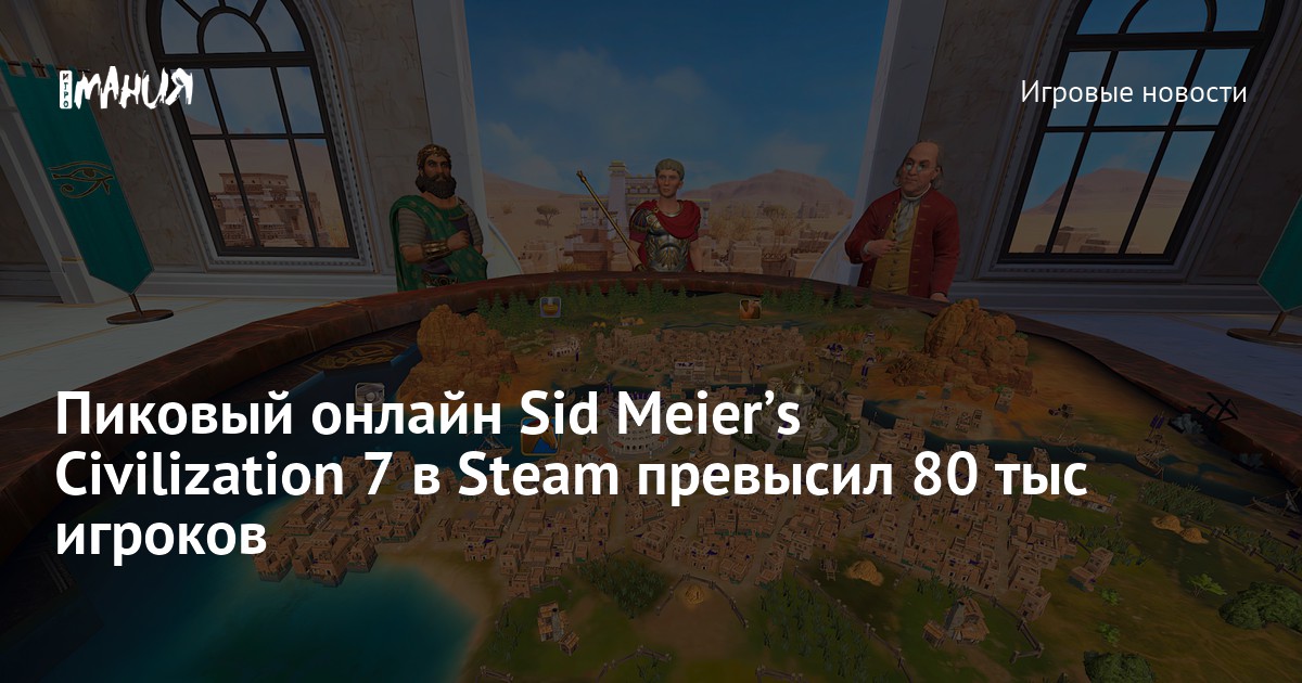 Пиковый онлайн Sid Meierʼs Civilization 7 в Steam превысил 80 тыс ...