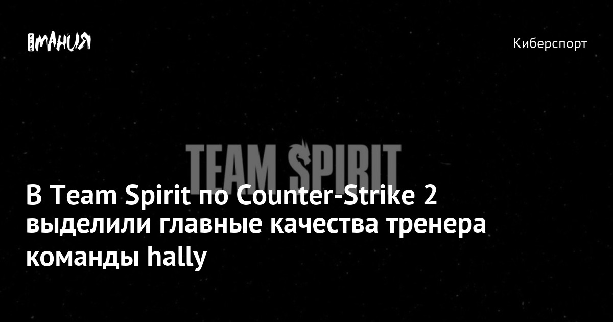 В Team Spirit по Counter-Strike 2 выделили главные качества тренера ...
