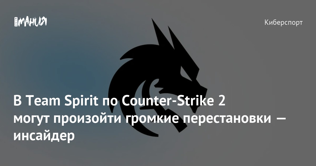 В Team Spirit по Counter-Strike 2 могут произойти громкие перестановки ...